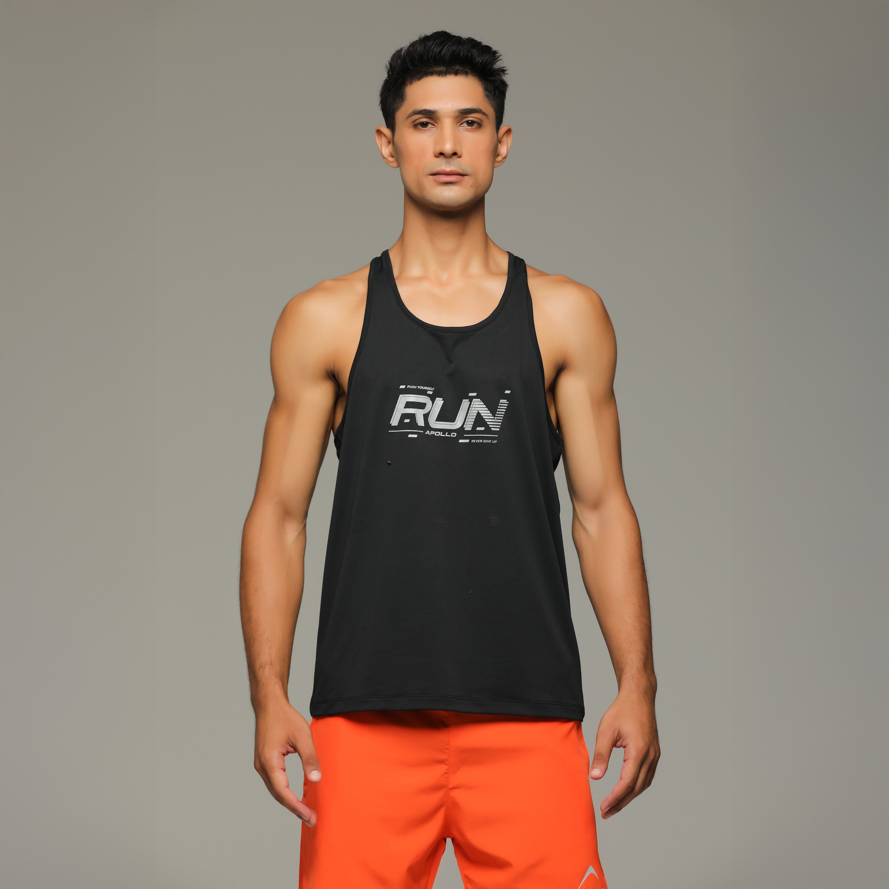 APOLLO Mens Running Vest - Dri-Fit Polyester 2511 102 010603 Black – Apollo Sports