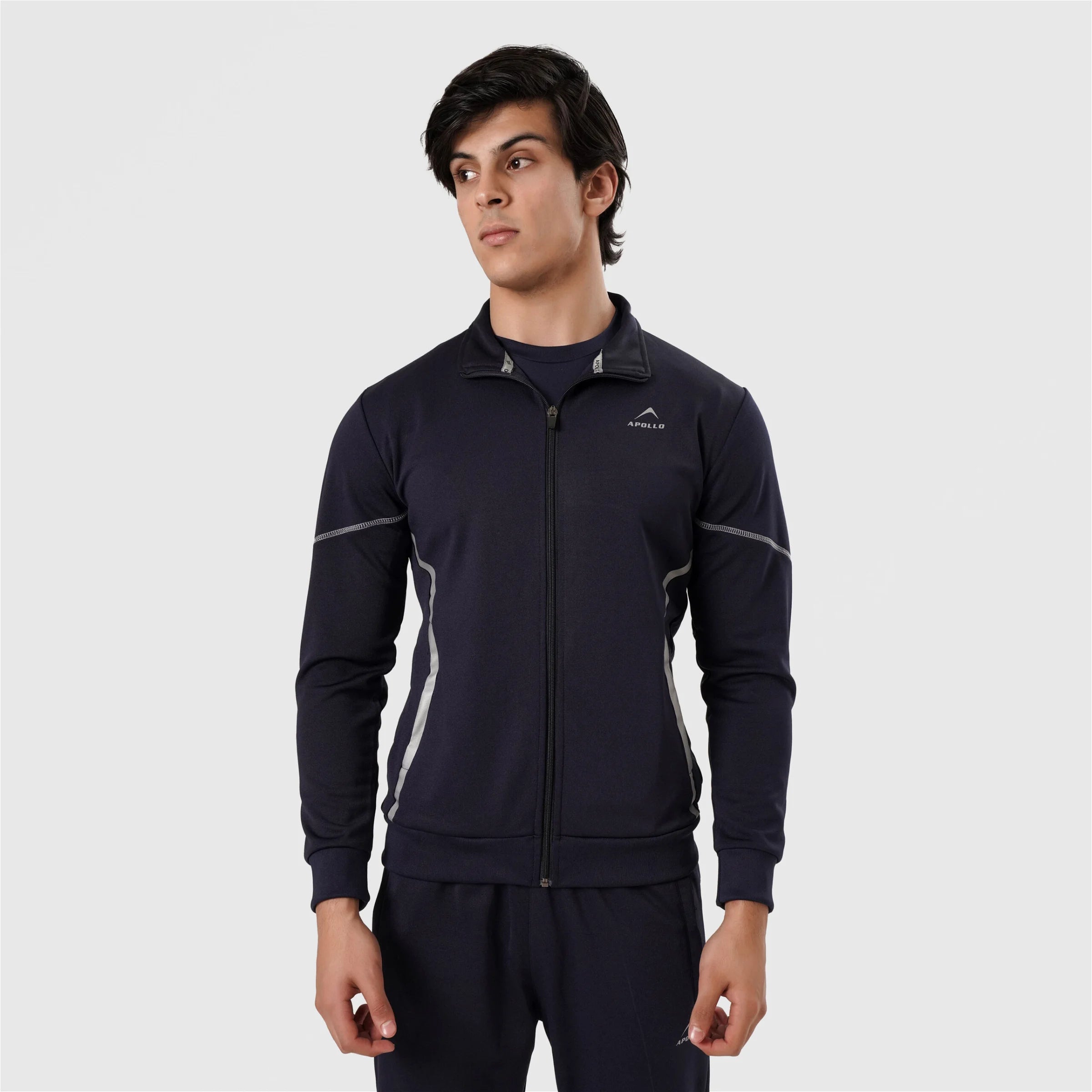 APOLLO Tracksuit Upper Mens – Knitted Speedo – Navy 33M925U – Apollo Sports