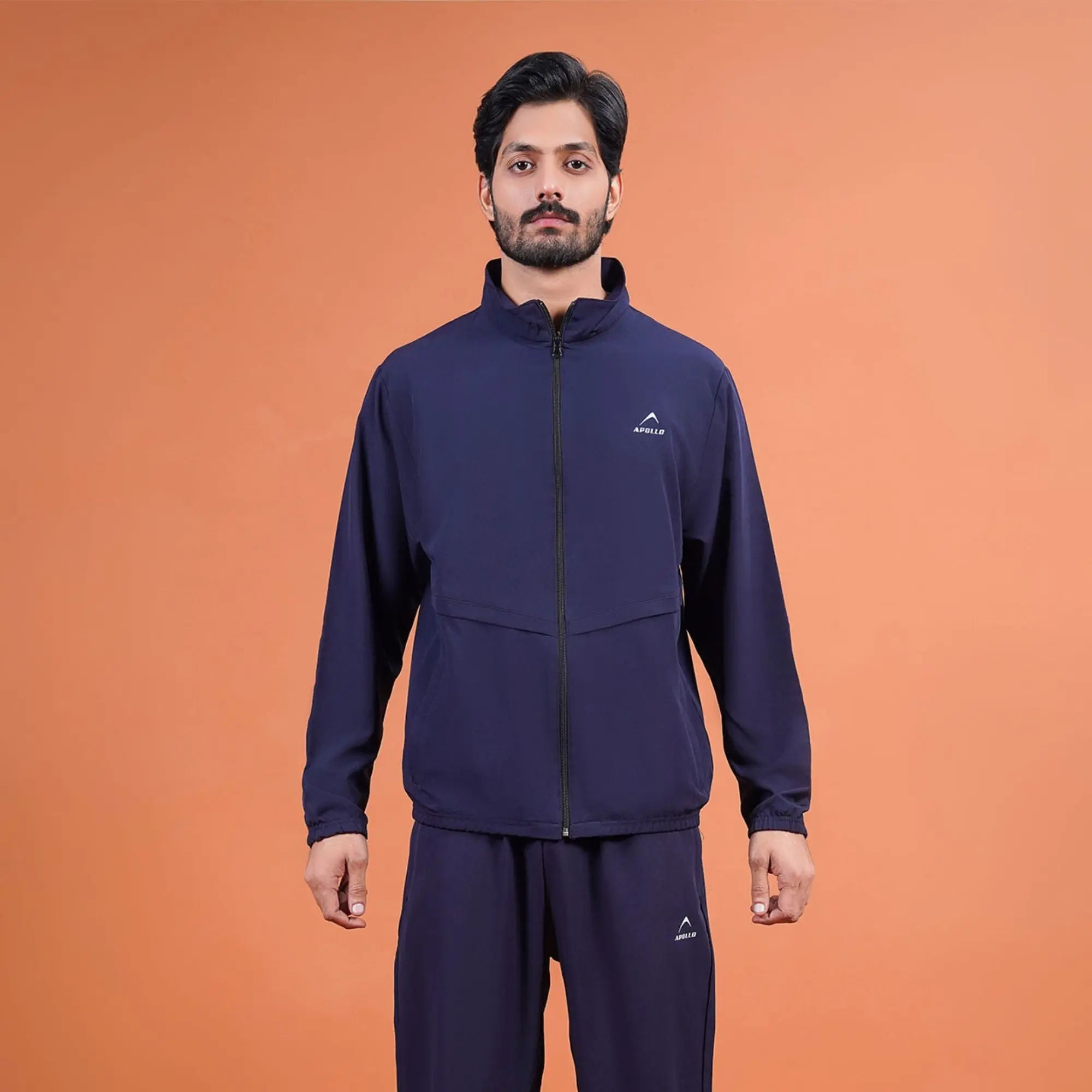 APOLLO Windbreaker Jacket Mens - Full Zip Polyester Terry 2511 111 102 ...