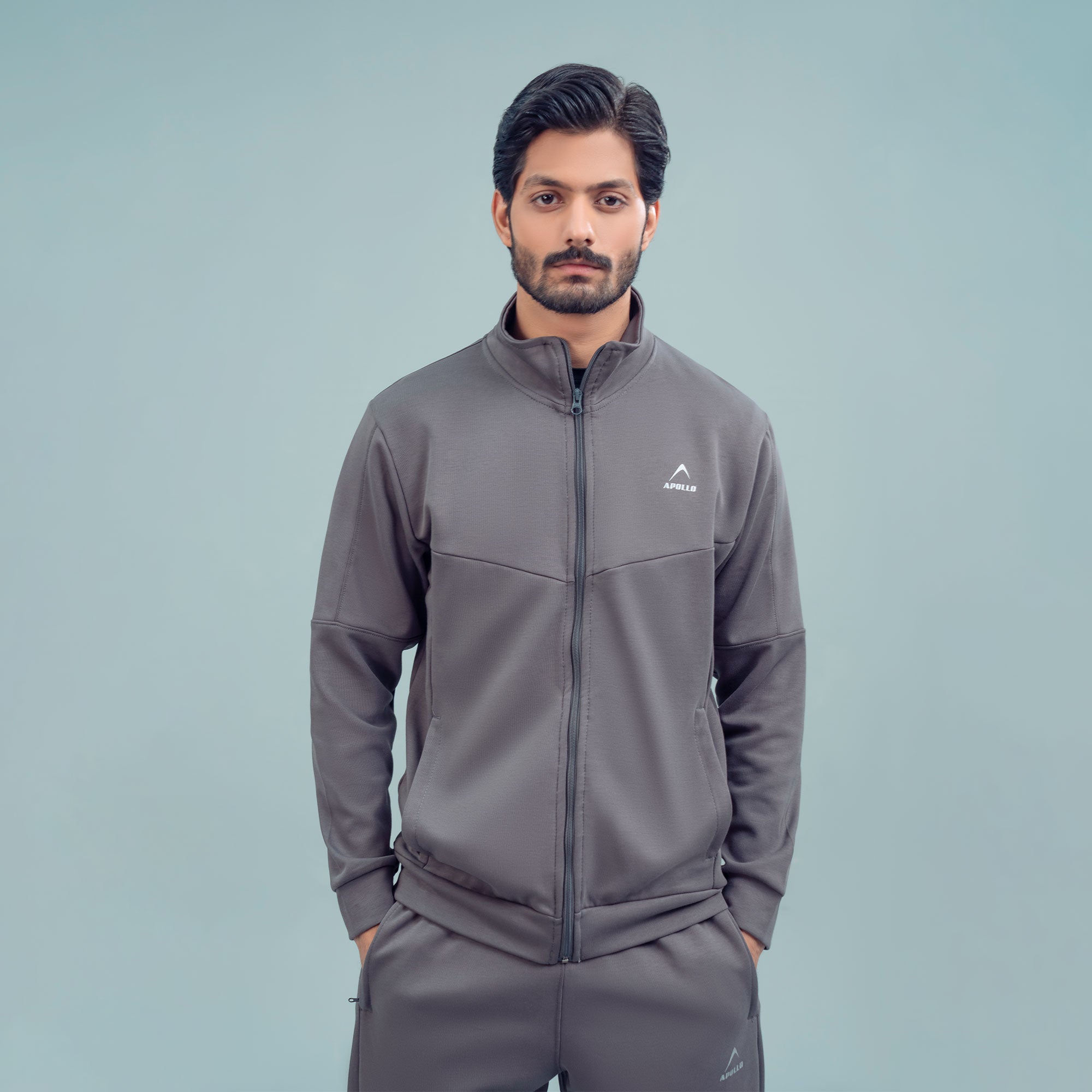 APOLLO Full Zip Sweatshirt Mens - Cotton Knitted 2511 102 102412 Dark ...