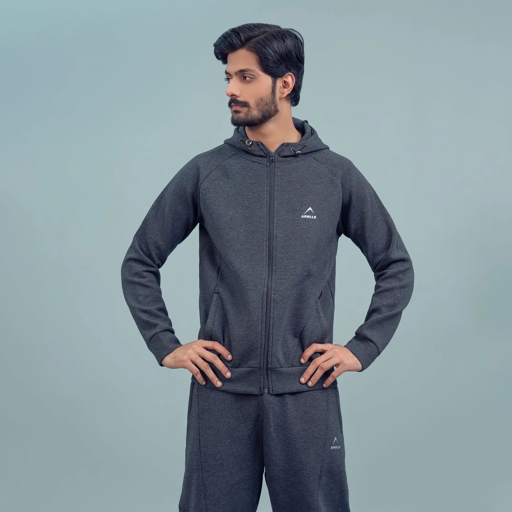 APOLLO Full Zip Hoodie Men's - Cotton Knitted 2511 101 112407 Heather ...