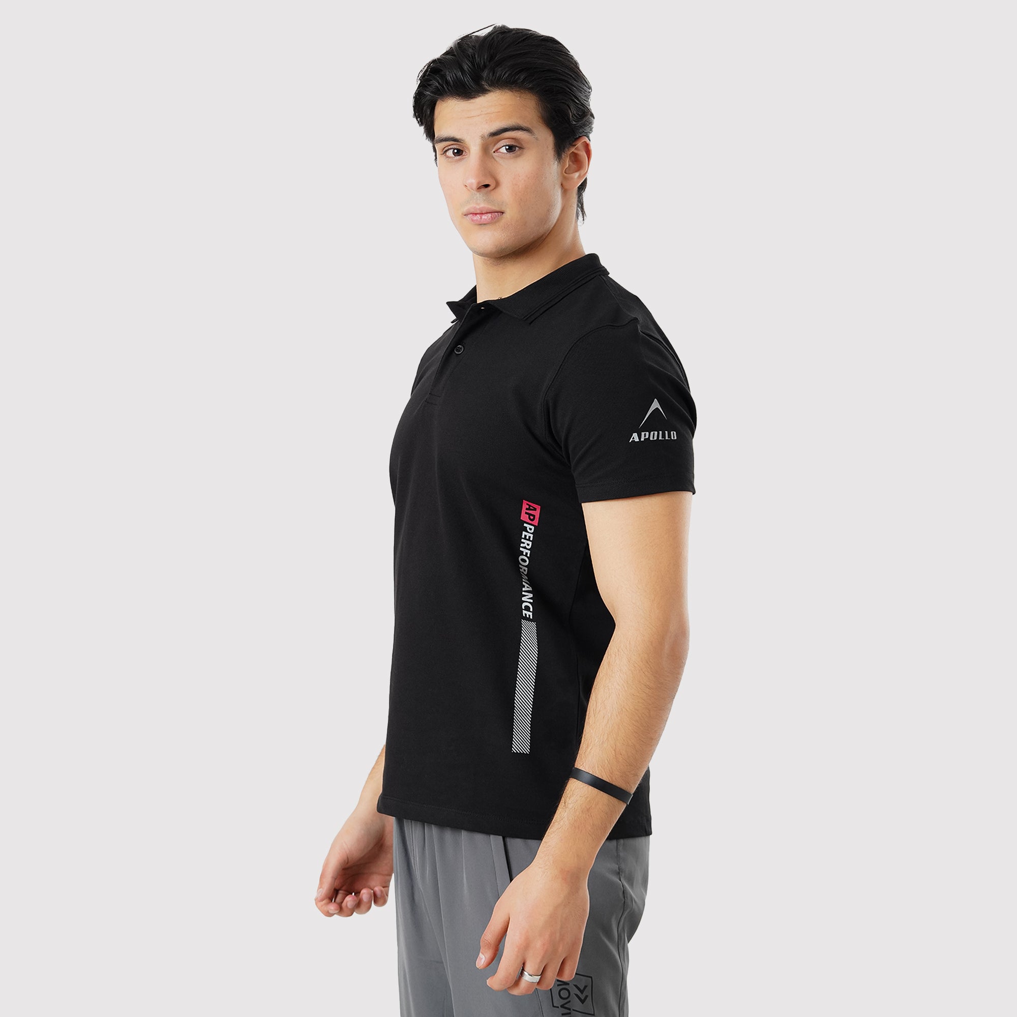 APOLLO Polo Shirt Mens - Cotton Pique Fabric - Black 2411 101 031920 ...