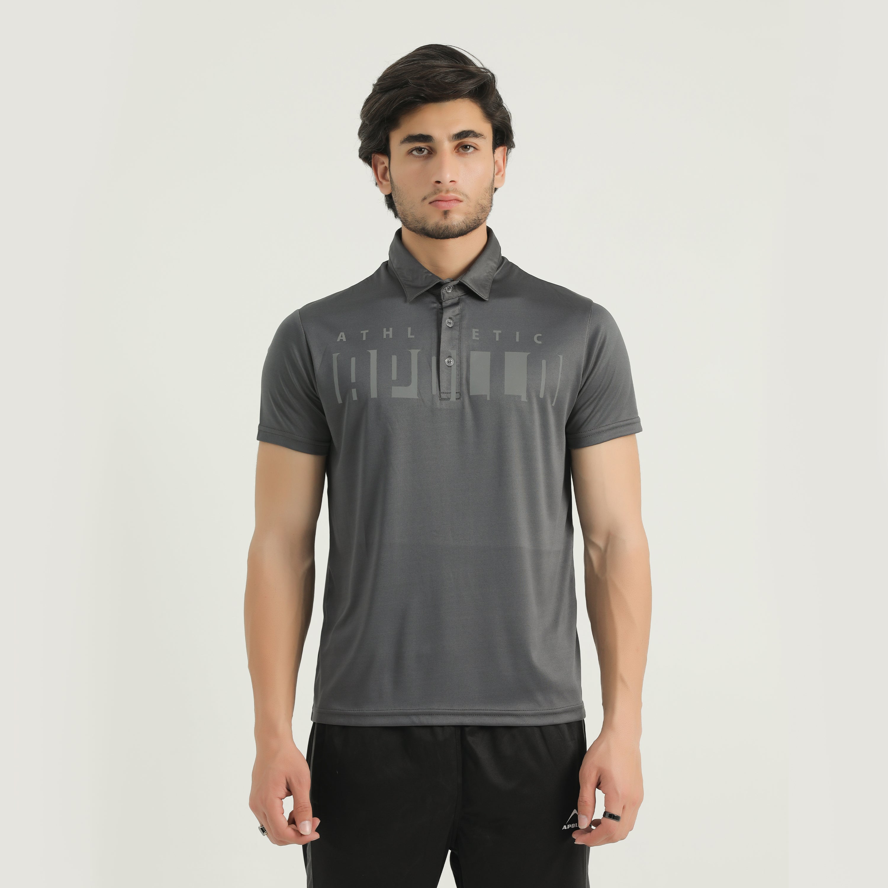 APOLLO Polo Shirt Mens - Interlock Polyester - Dark Grey 2411 100 0304 ...
