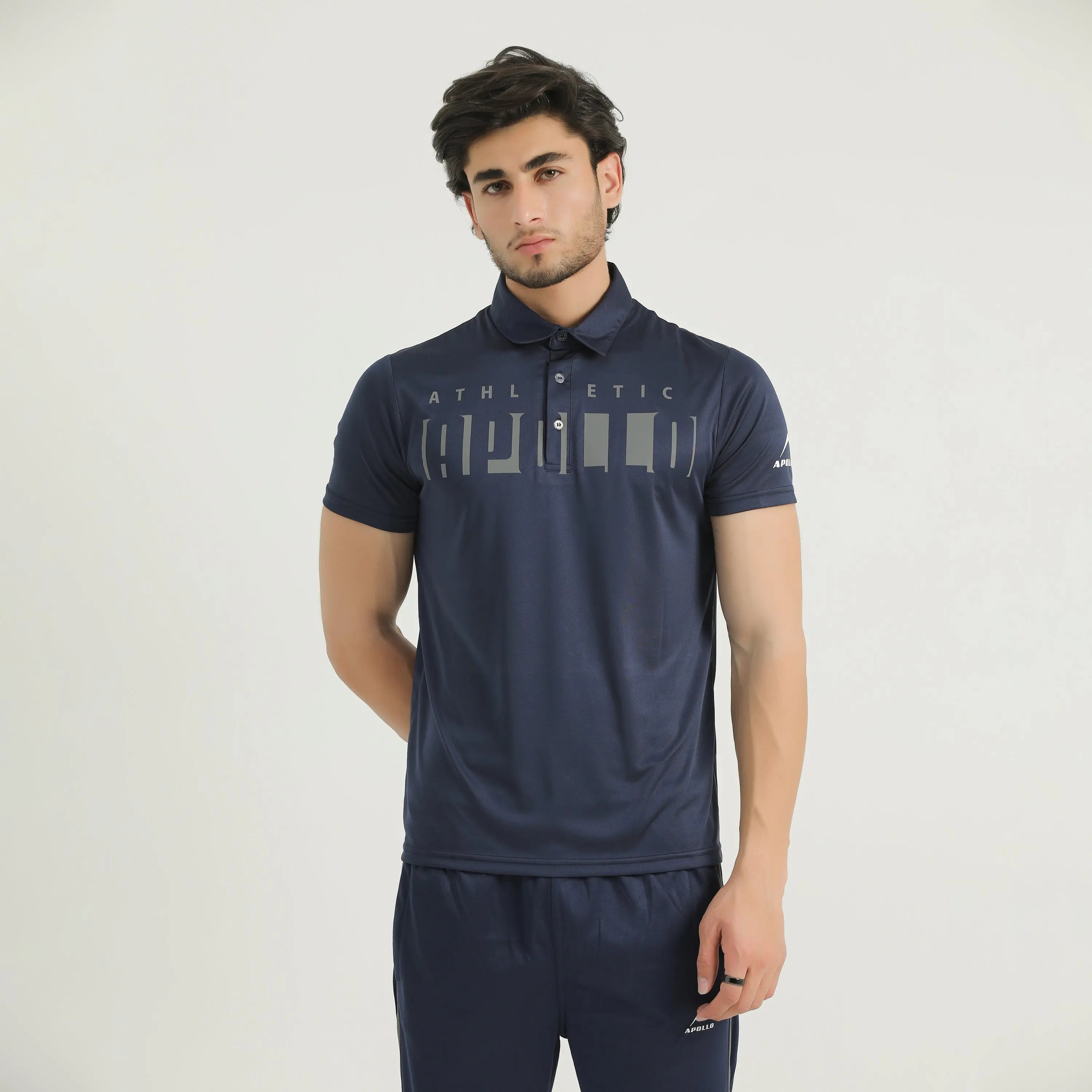 APOLLO Polo Shirt Mens - Interlock Polyester - Navy 2411 100 030407 ...