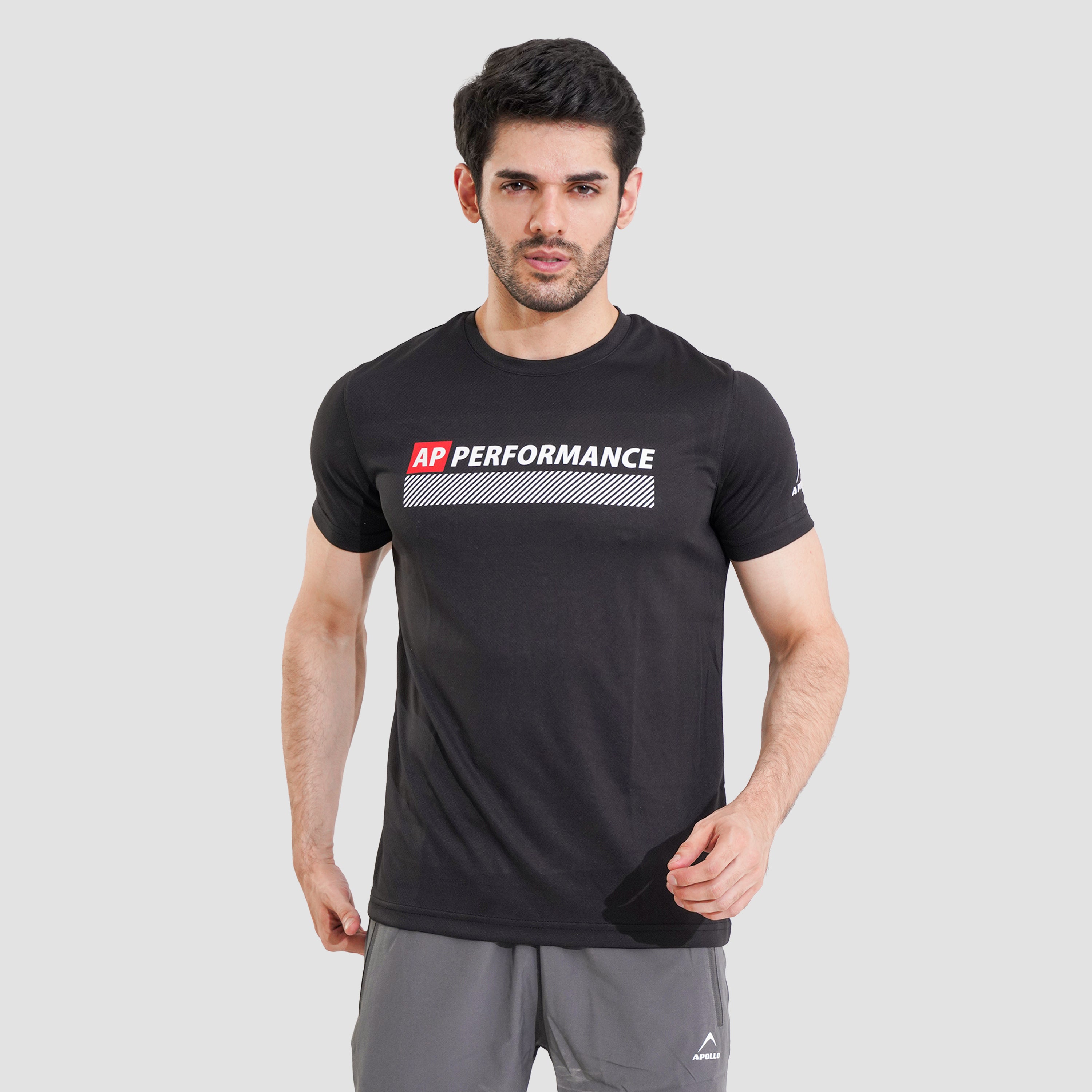 APOLLO Sports T-Shirt Mens - Micro Mesh Polyester - Black 2411 100 020 ...