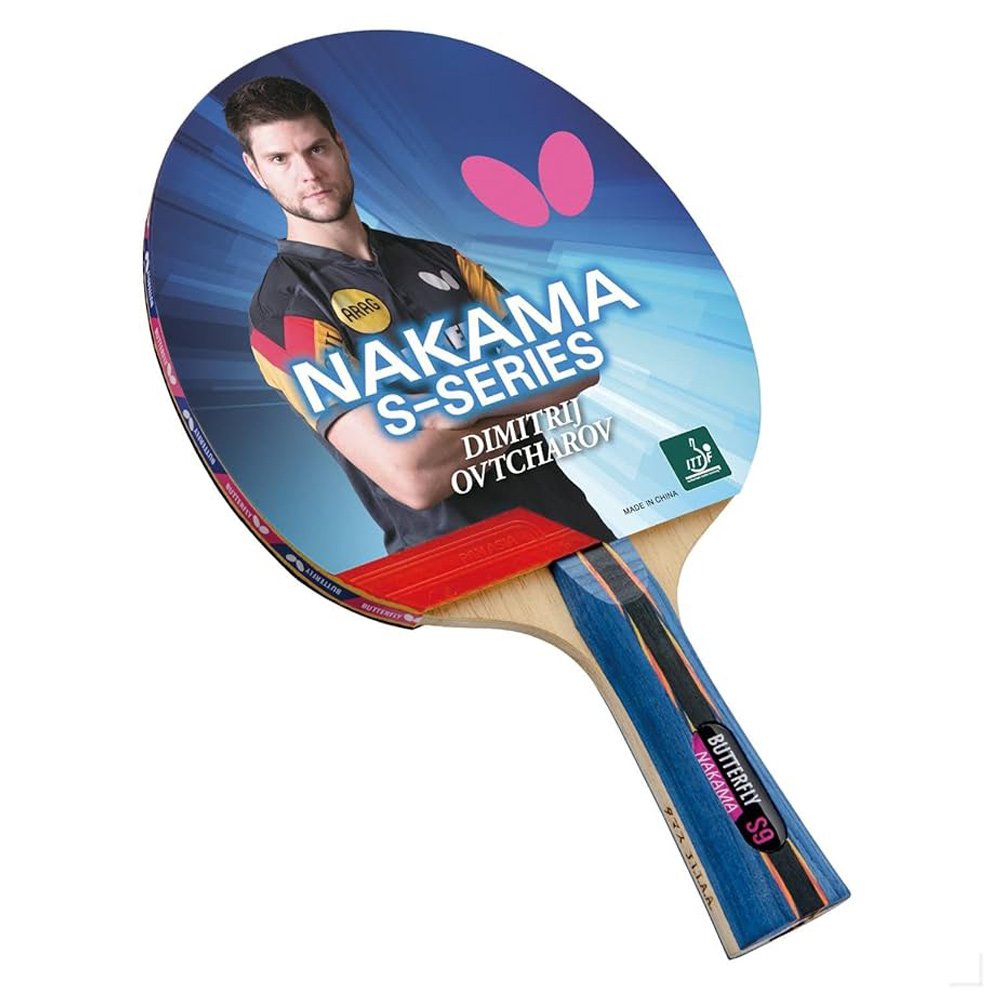 Butterfly Table Tennis Racket - Nakama S9 - Pan Asia Rubber - With 2 B ...