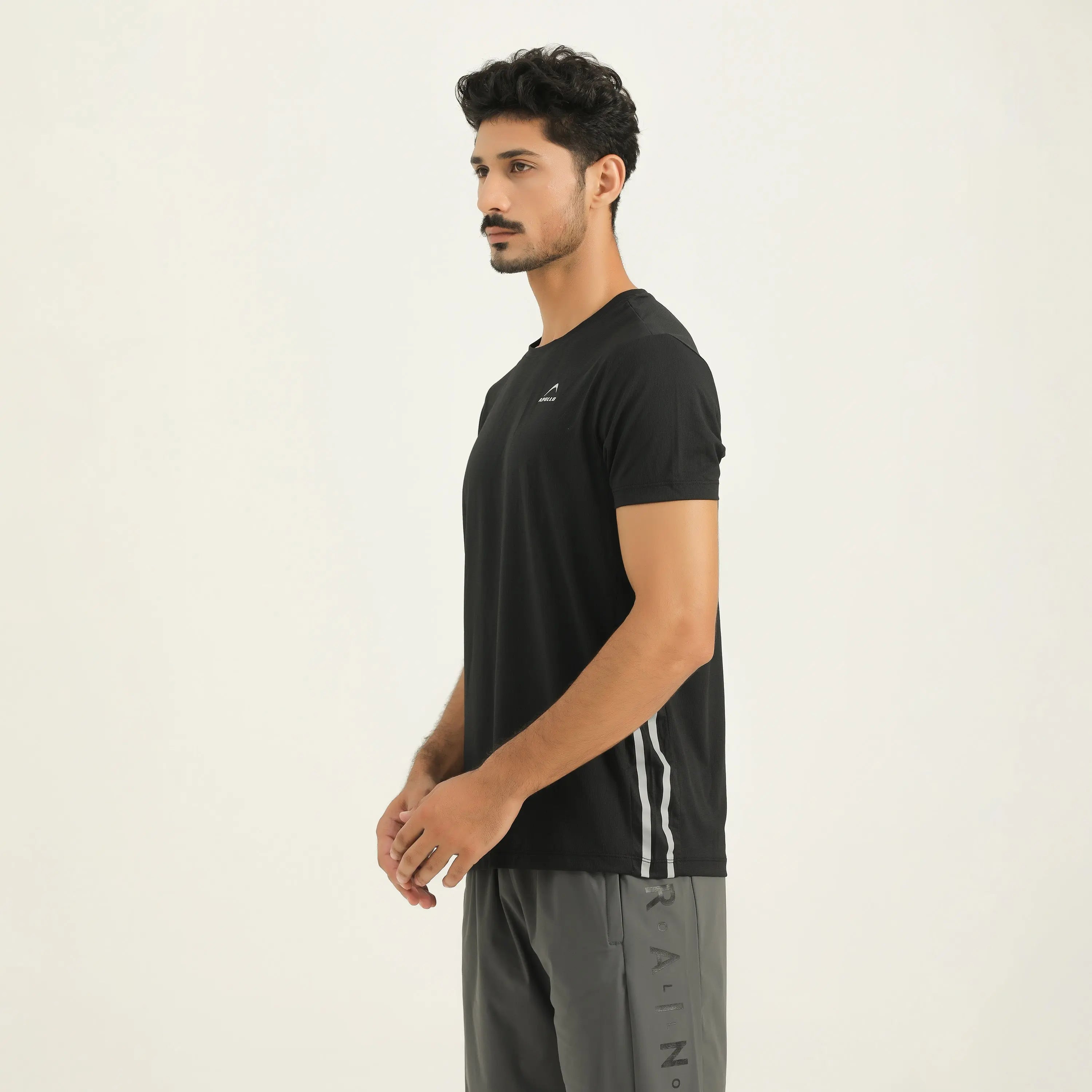 APOLLO Sports T-Shirt Men's - Dri-Fit Polyester 2511 102 020602 Black ...