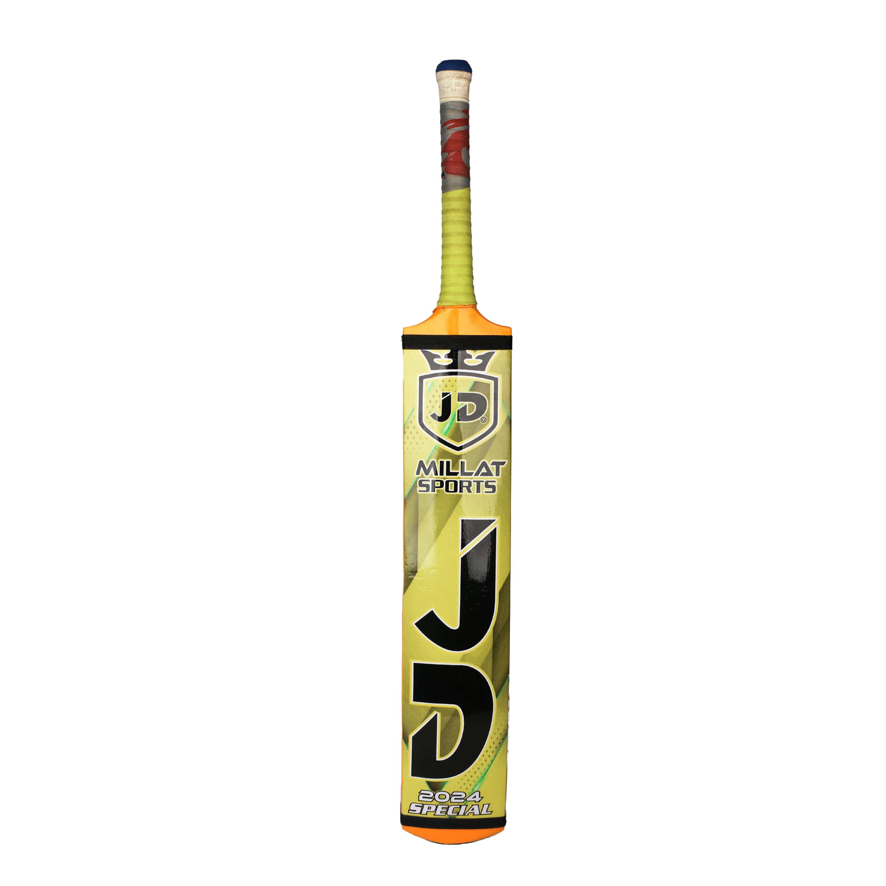 JD Cricket Tapeball Bat - Millat Sports Srilankan Coconut Wood - Orang ...