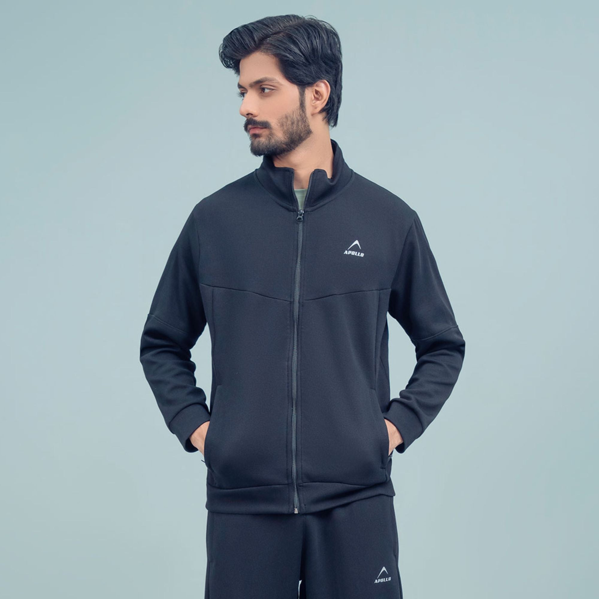 APOLLO Full Zip Sweatshirt Men's - Cotton Knitted 2511 102 102412 Blac ...