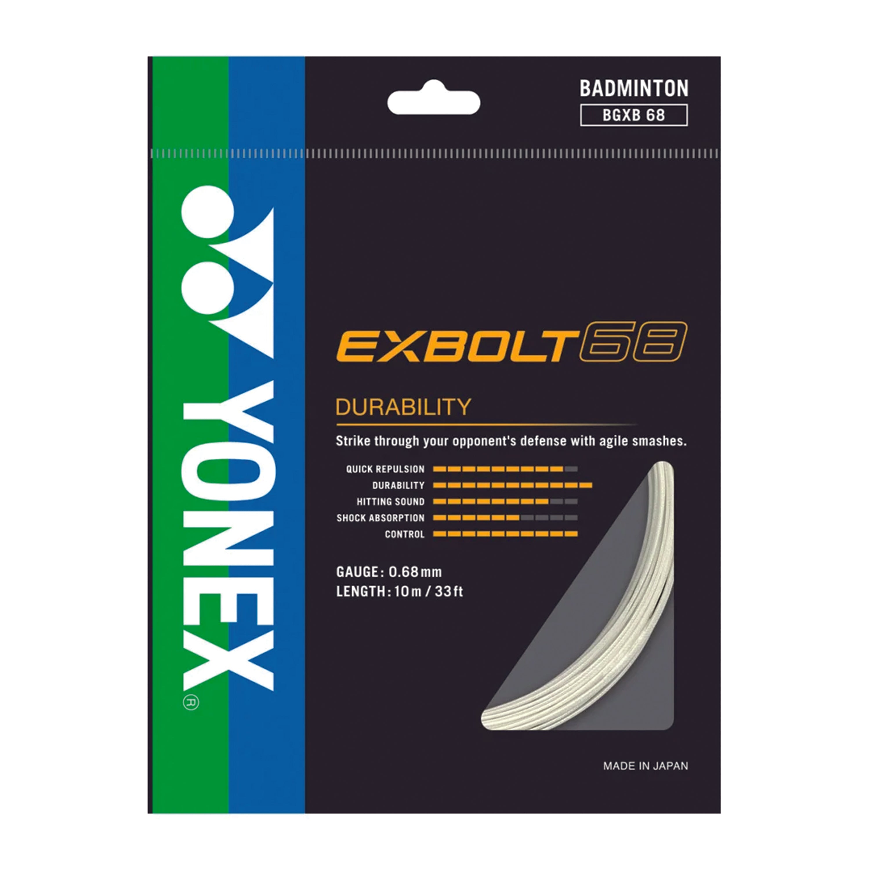 YONEX Badminton String - BG Exbolt 63 - White – Apollo Sports