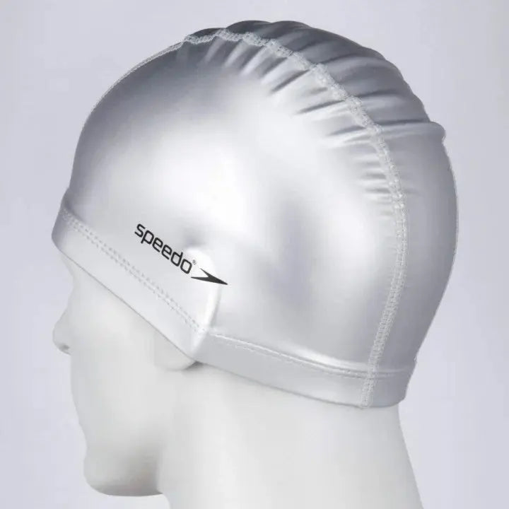Speedo Swimming Cap Pace Cap Spandex Swim Cap Adults - Silver – Apollo ...