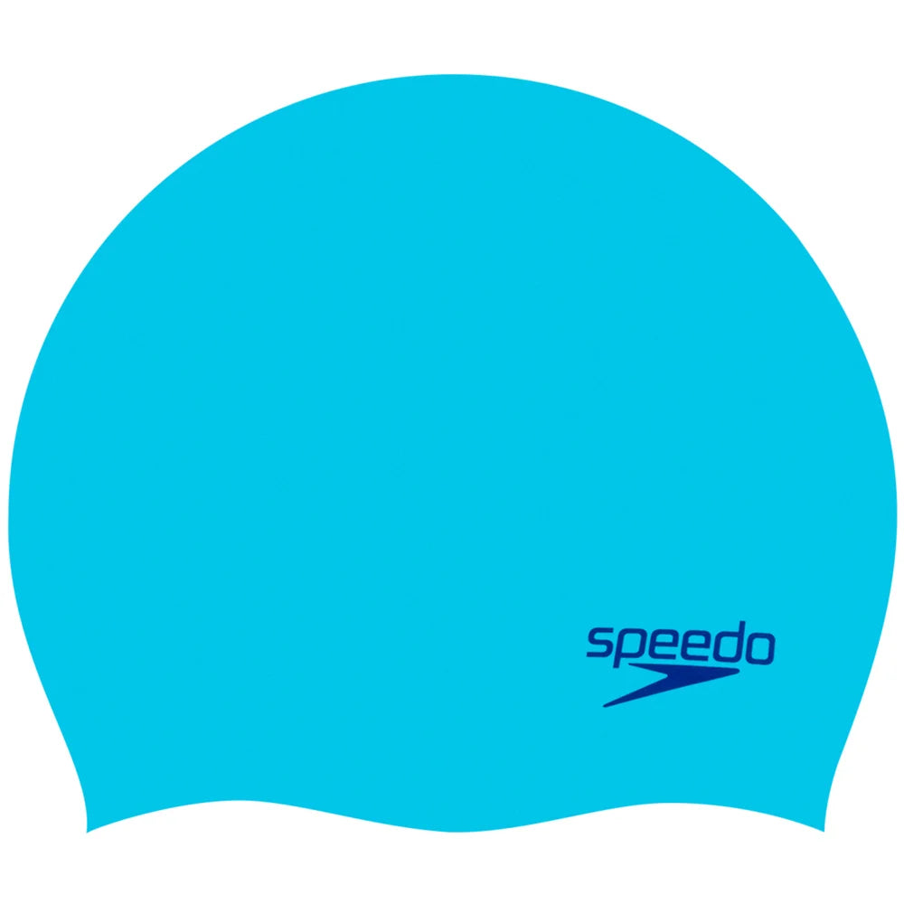 Speedo Swimming Cap Silicone Plain Moulded Swim Cap Junior - Blue ...